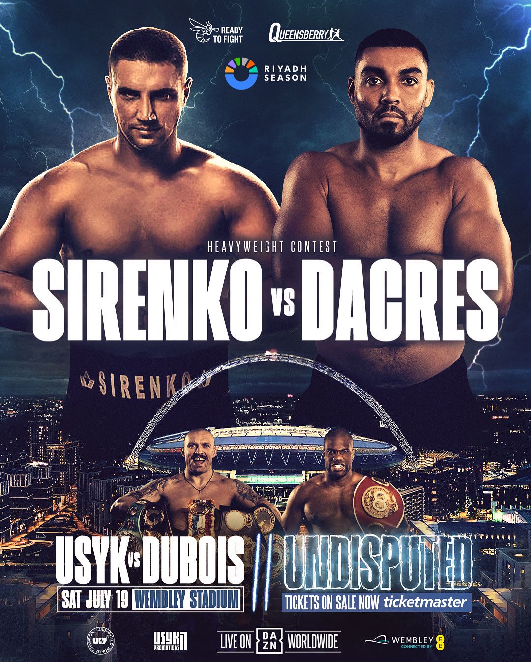 Dacres Replaces Novytskyi Against Sirenko - Ready To Fight