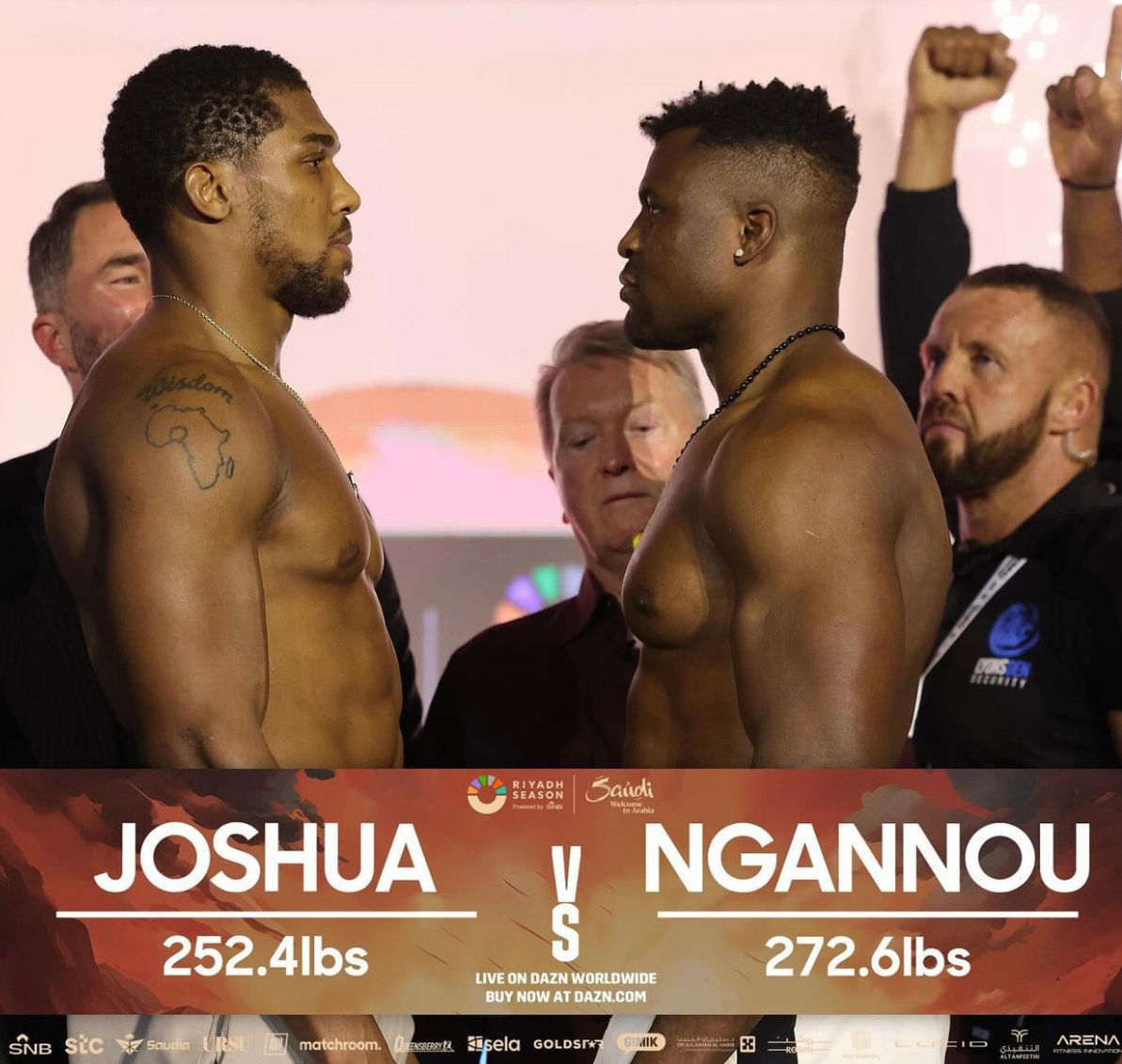 Weigh-in Results for Joshua, Ngannou, and Undercard - Ready To Fight