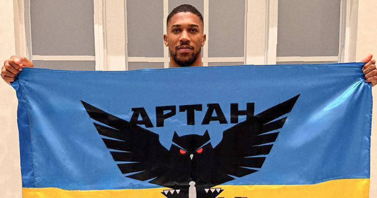 Joshua Posed with a Ukrainian Flag Featuring the GUR Military Unit Logo ...